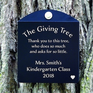 Personalized Tree Tag for a Large Tree, Big Tree Plaque, Memorial Tree ...