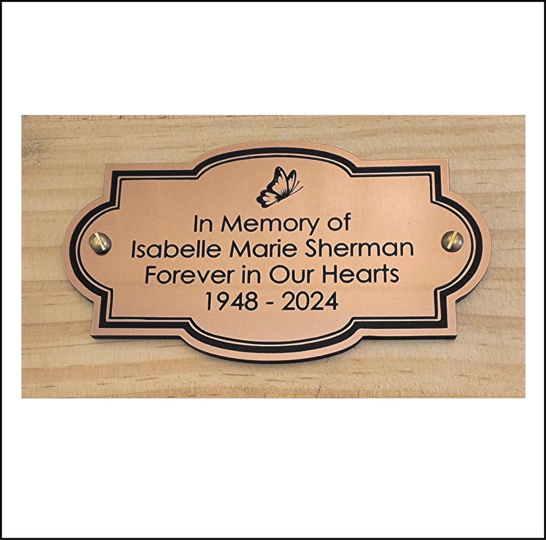 Memorial Garden Bench Marker, Donor Recognition, Library Plaque ...