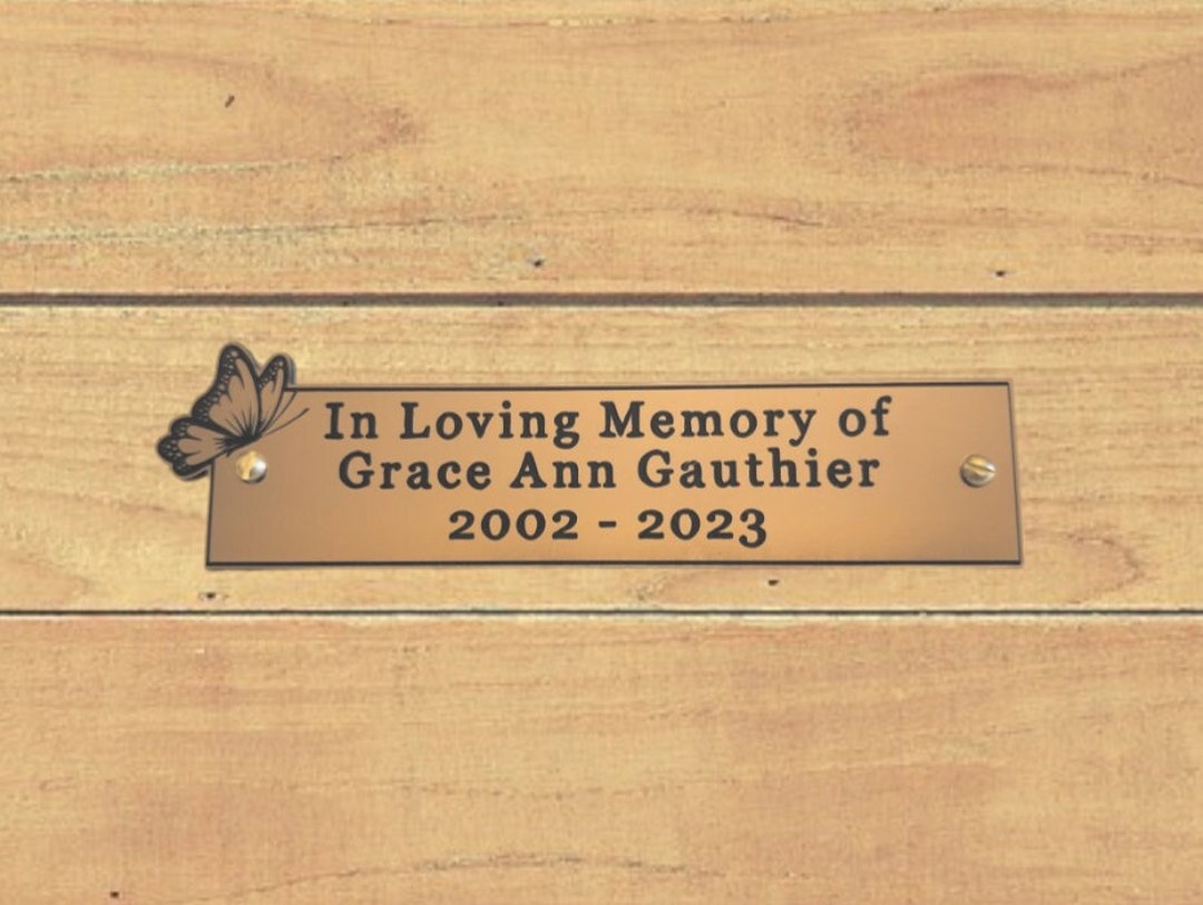 Bench Plaque Sign for Memorial Donor Dedication, Inscribed, Outdoor ...