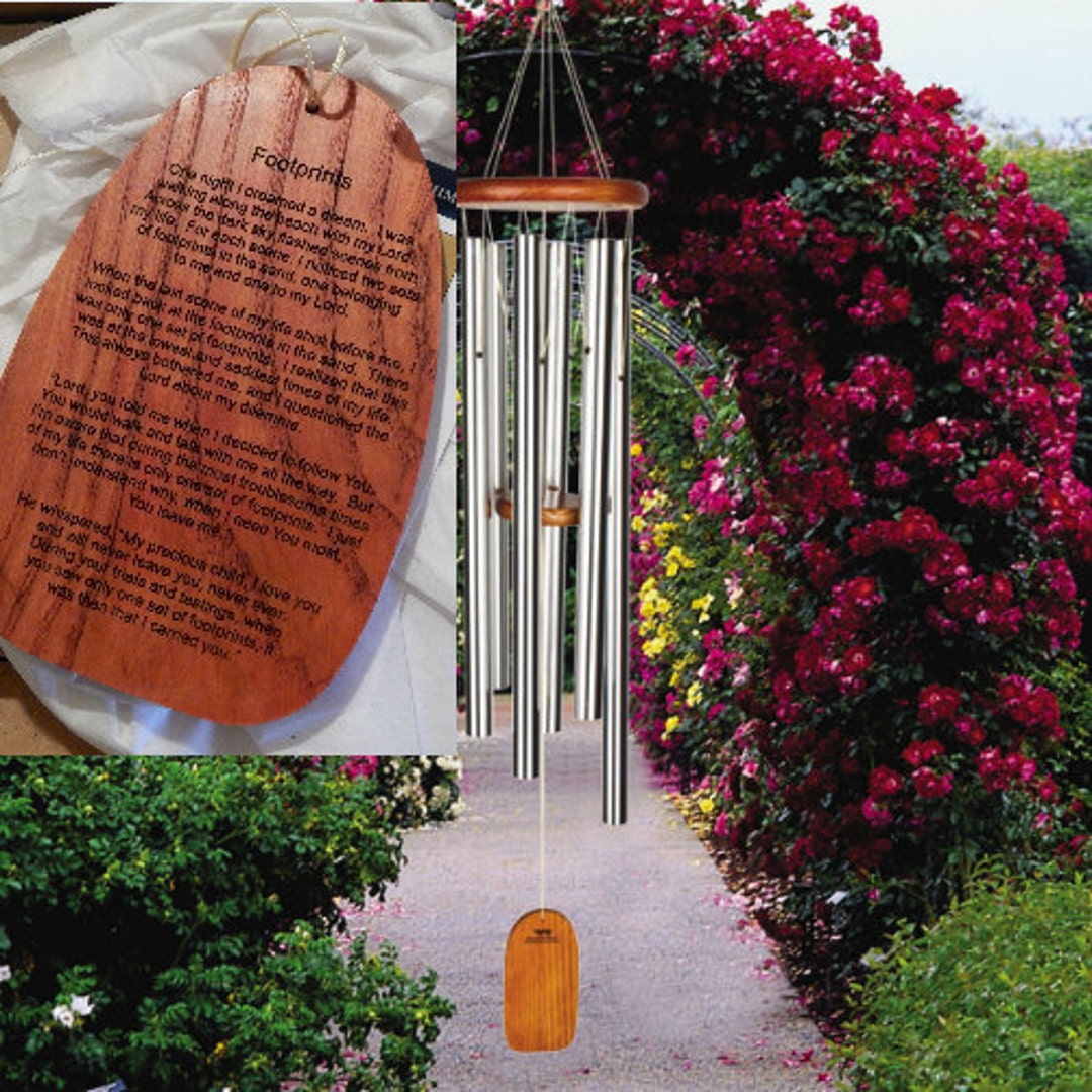 Footprints in the Sand Personalized Wind Chimes, Large Chimes, Engraved ...