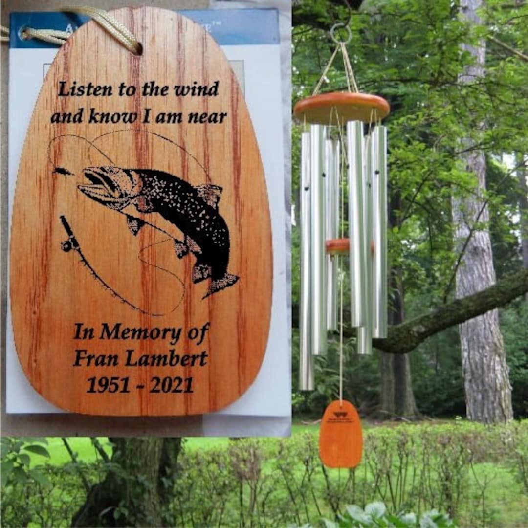 Fishing in Heaven Memorial Wind Chime, Personalized Gone Fishing ...