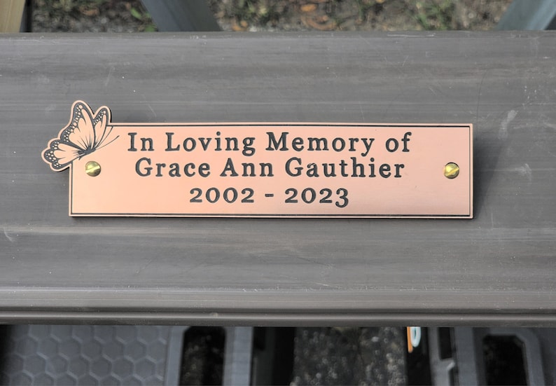 Custom Bench Plaque, Dedication Plaque, Bench Plaque for Outdoors, Park ...