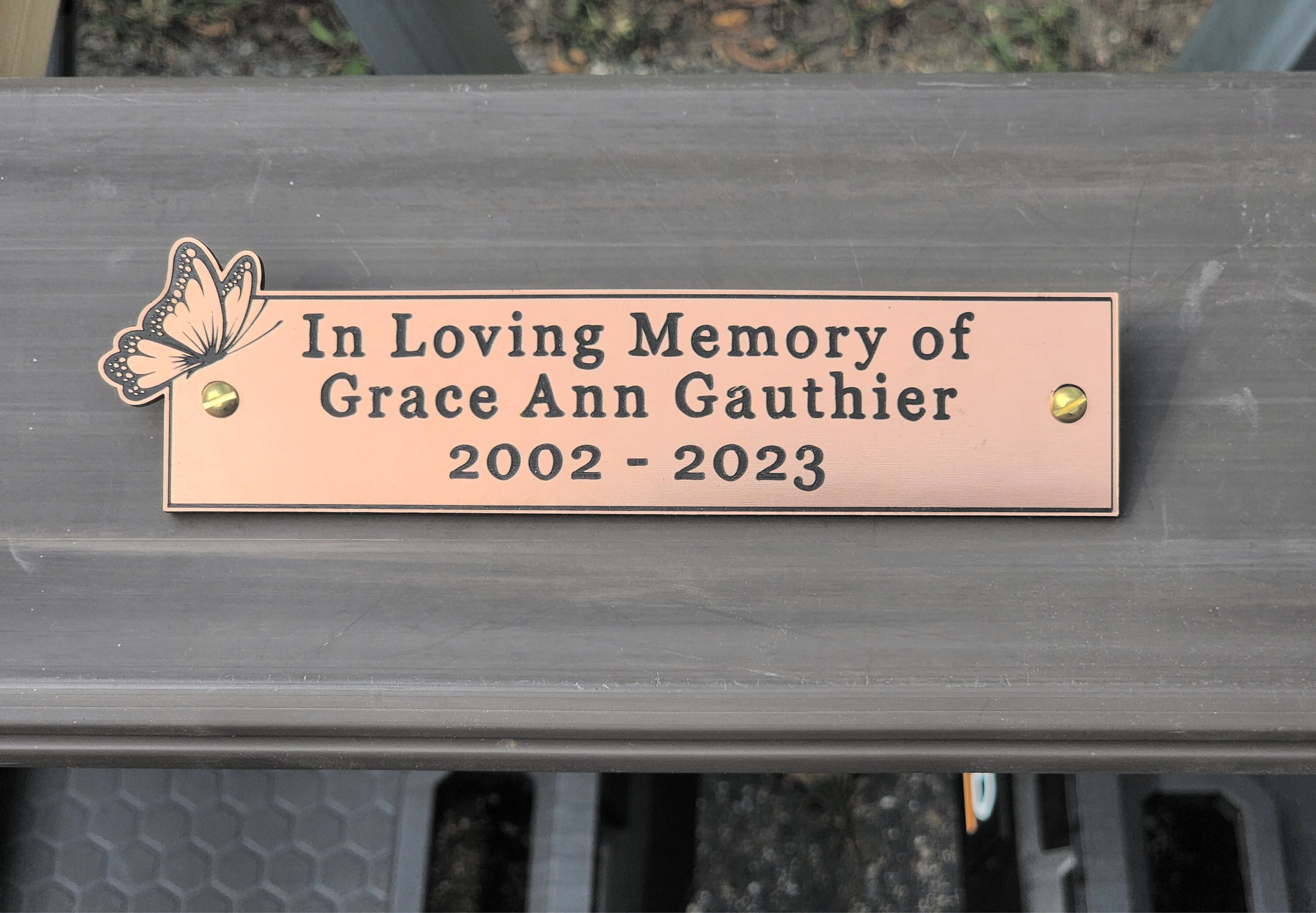 Custom Bench Plaque, Dedication Plaque, Bench Plaque for Outdoors, Park Bench, Dedication ...