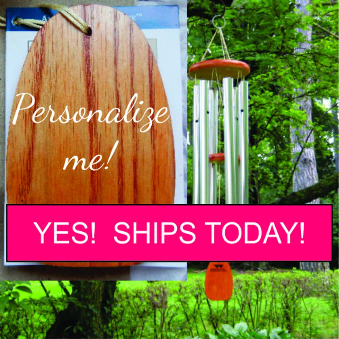 SHIPS TODAY Personalized Wind Chimes Custom Engraved Chimes | Etsy