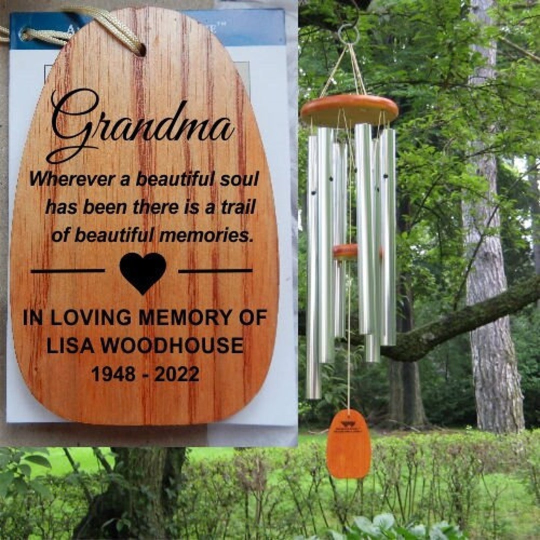 Loss of Grandmother Memorial Gift, Personalized Wind Chimes, Grandma ...