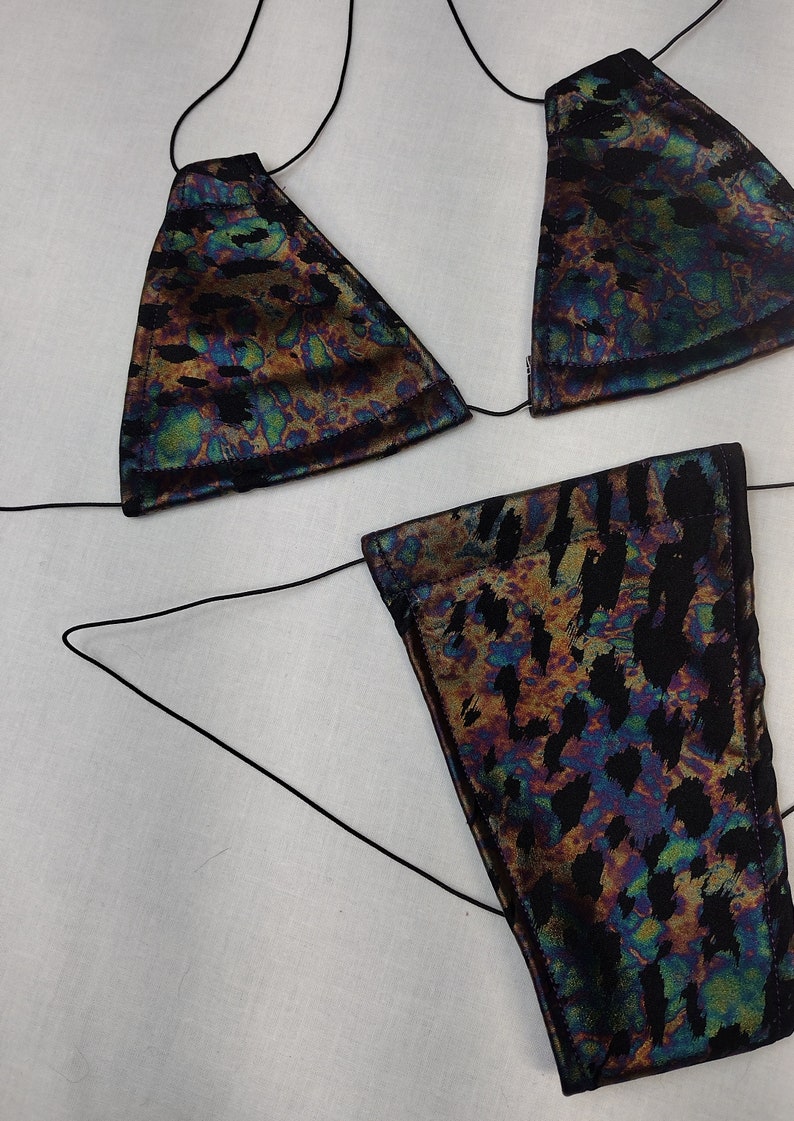 Exotic Dancewear Black Cat String Set Microkini Rave Wear, Stripper Outfits - Etsy