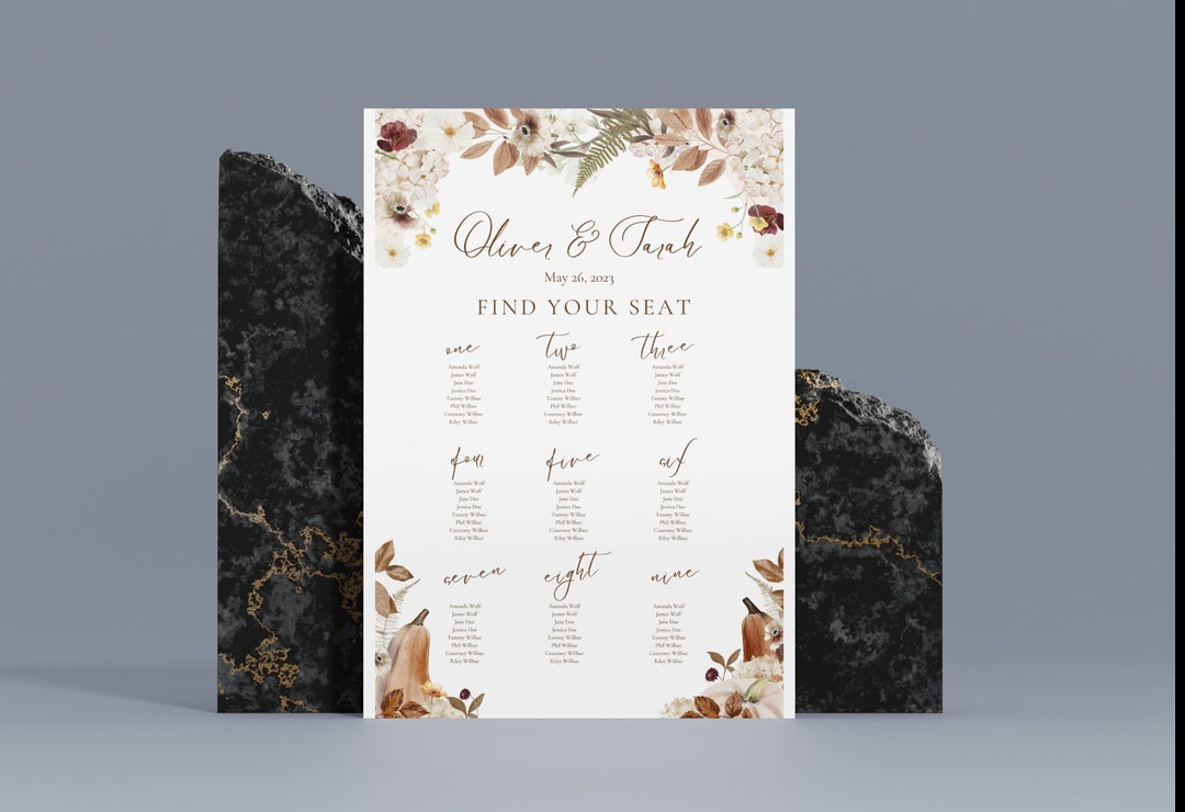 Seating Chart Take Your Seat Wedding Autumn Wedding Autumn - Etsy