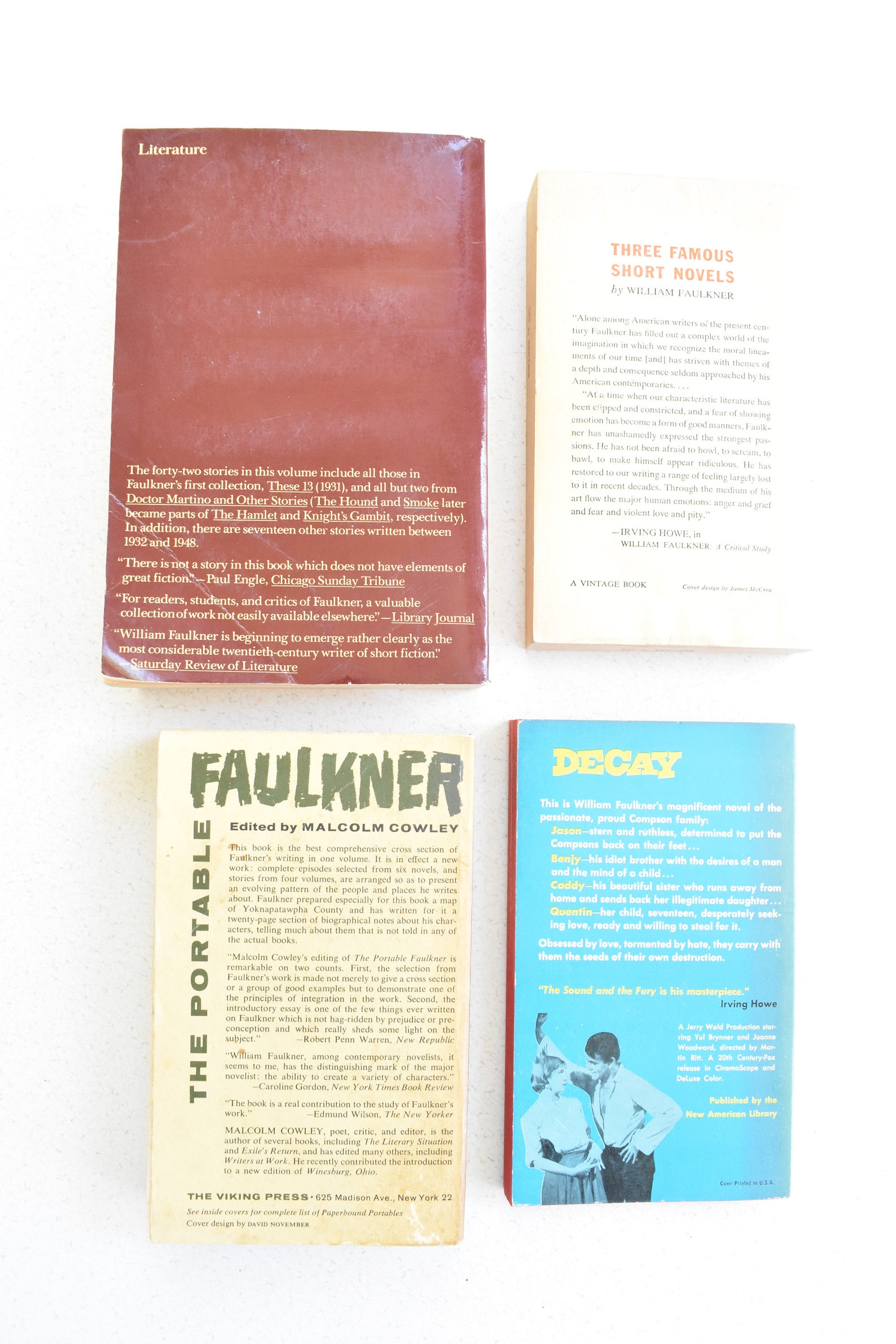 Set of 4 Paperback Books by William Faulkner Three Famous | Etsy