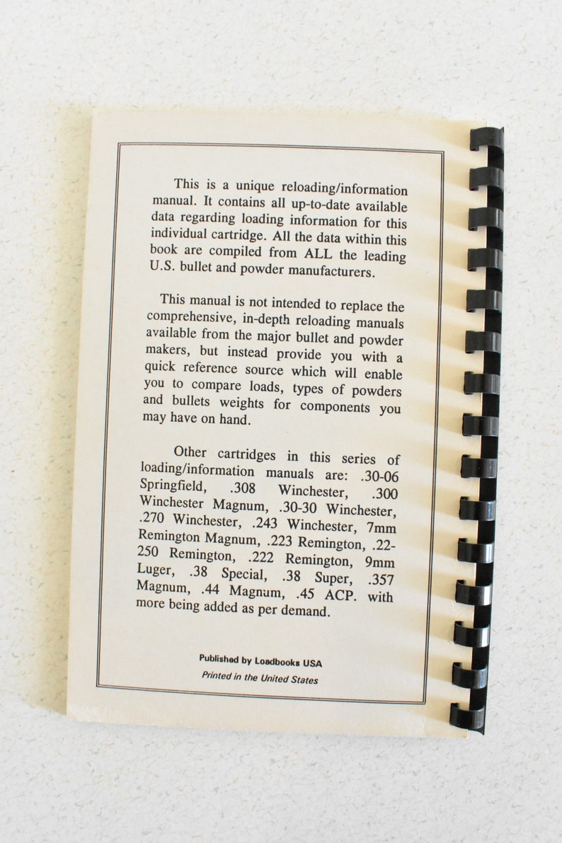 The Complete Relaoding Manual for the .45 ACP Loadbooks 1990 Spiral ...