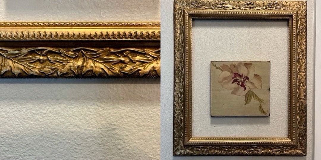 Rare Authentic Antique Oak Acorn Leaf Large Gold Wood Picture Frame Old ...