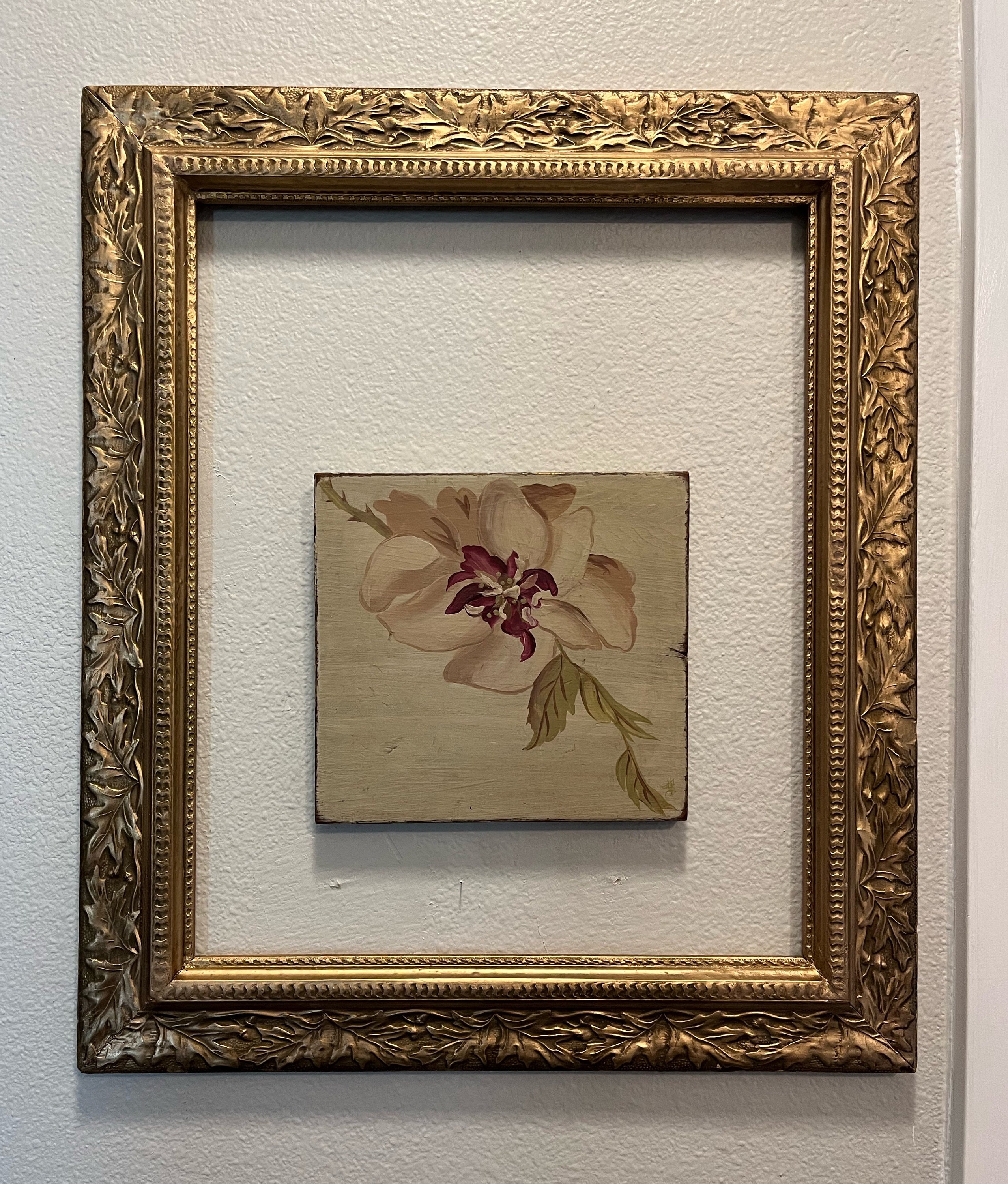 Rare Authentic Antique Oak Acorn Leaf Large Gold Wood Picture Frame Old ...