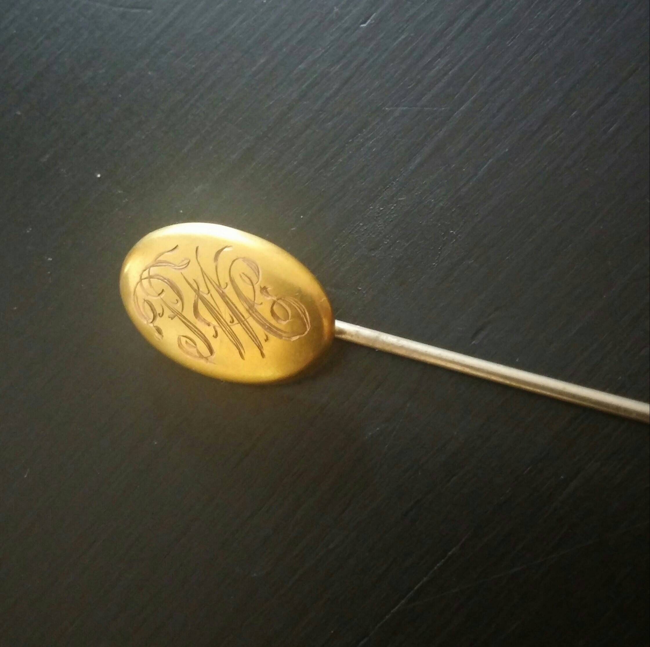 Art Deco Gold Filled Monogram Pin Antique Delicate Detailed - Etsy