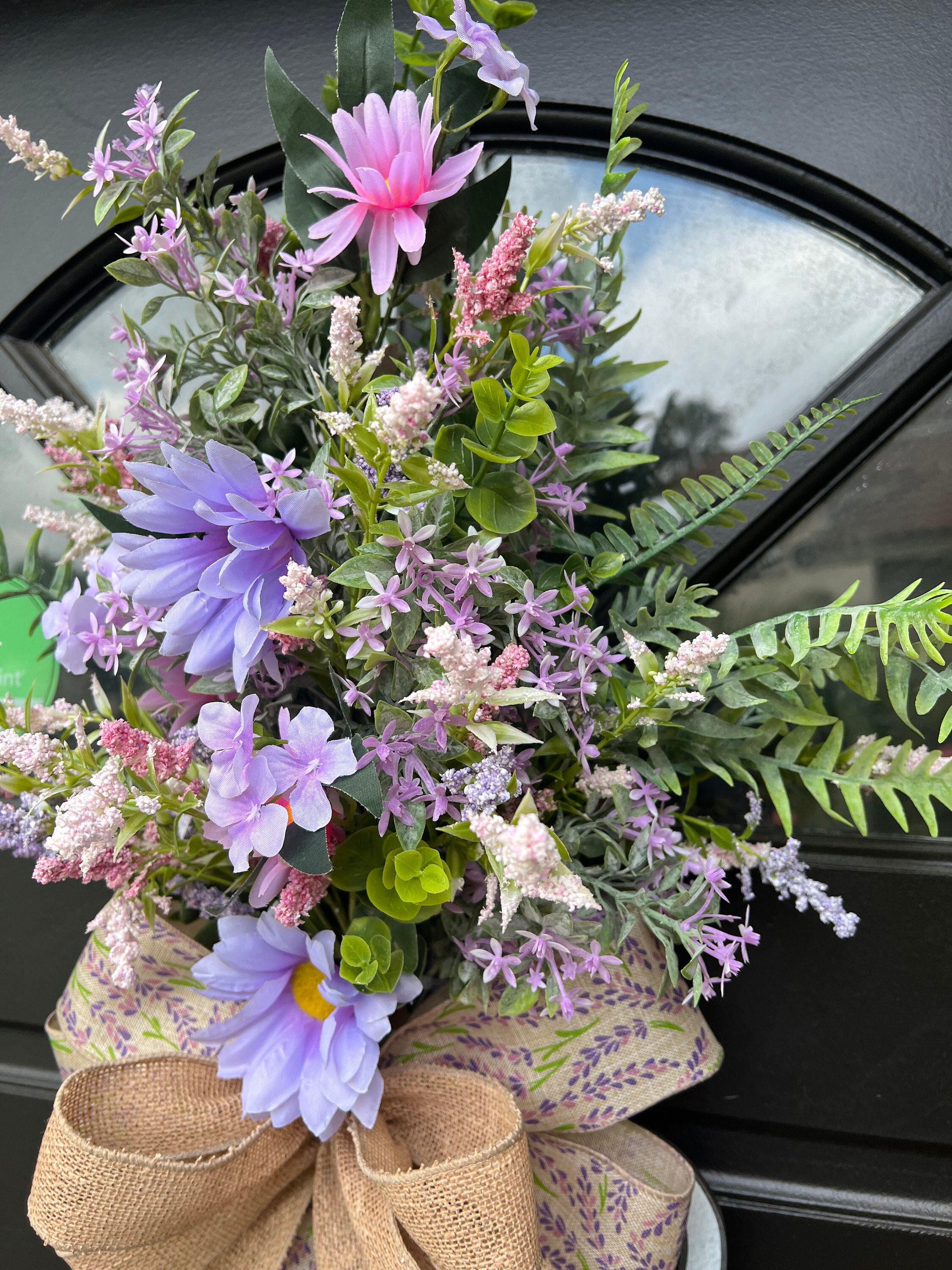 Ready to Ship Purple Flower Vase Wall Decor for Your Front Door, Entrée ...