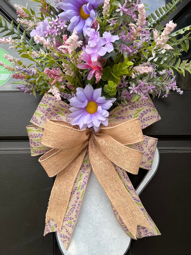 Ready to Ship Purple Flower Vase Wall Decor for Your Front Door, Entrée ...