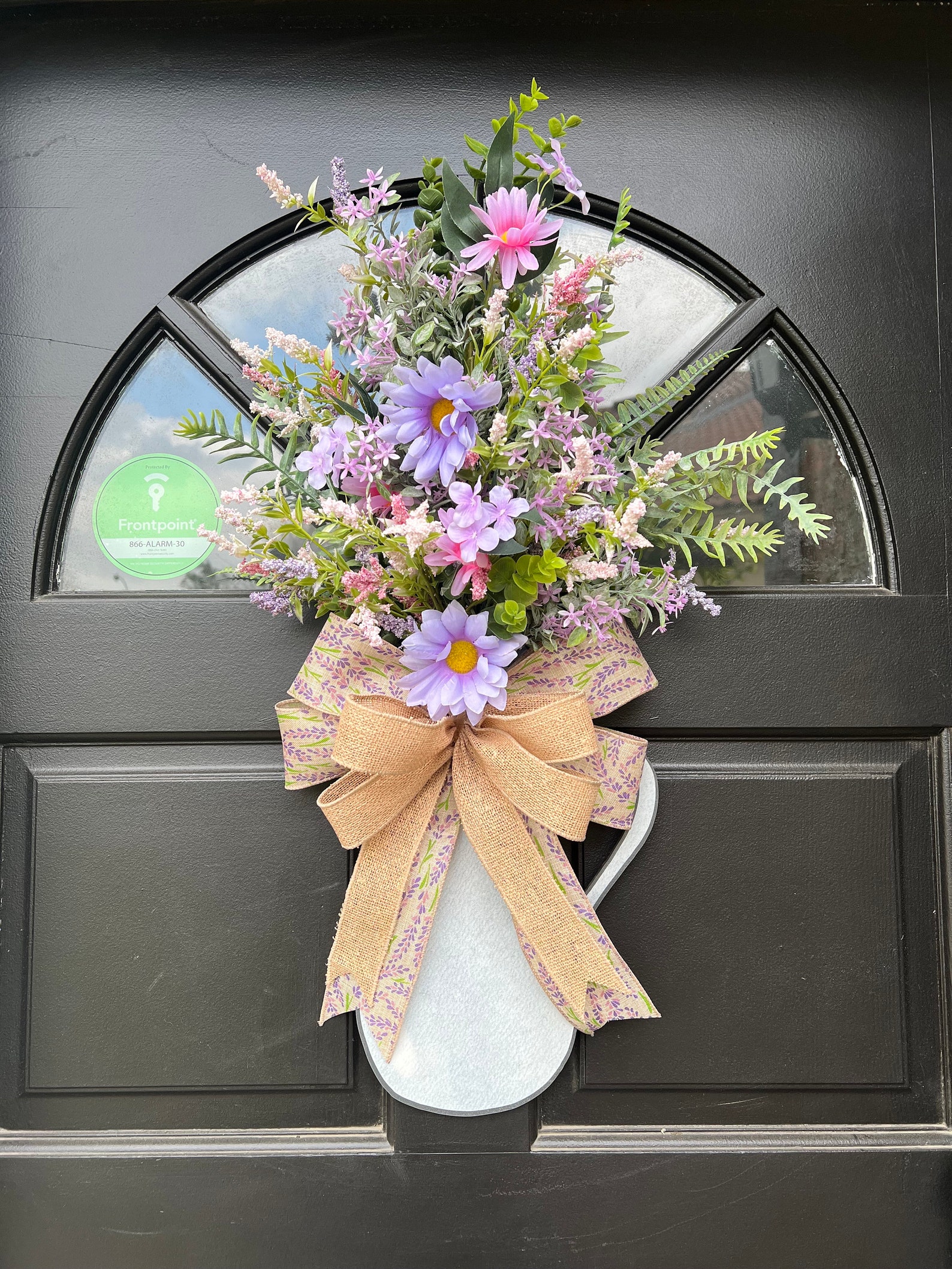 Ready to Ship Purple Flower Vase Wall Decor for Your Front Door, Entrée ...