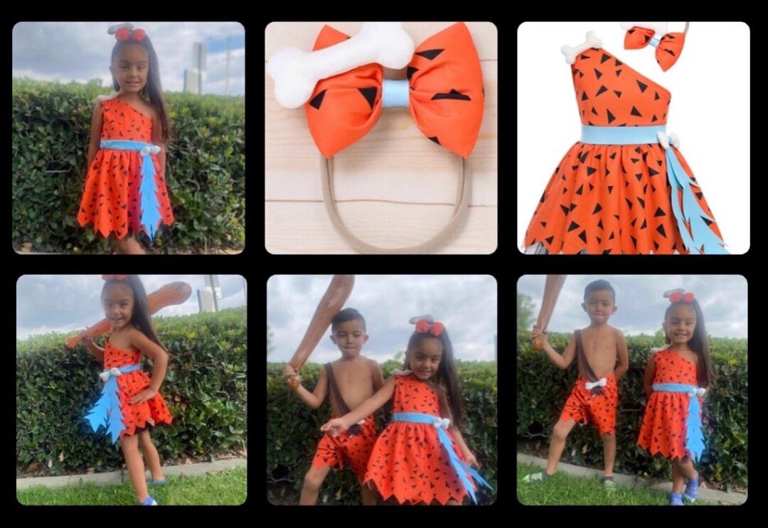 Ready to Ship Orange Pebbles Flintstone Dress Costume - Etsy