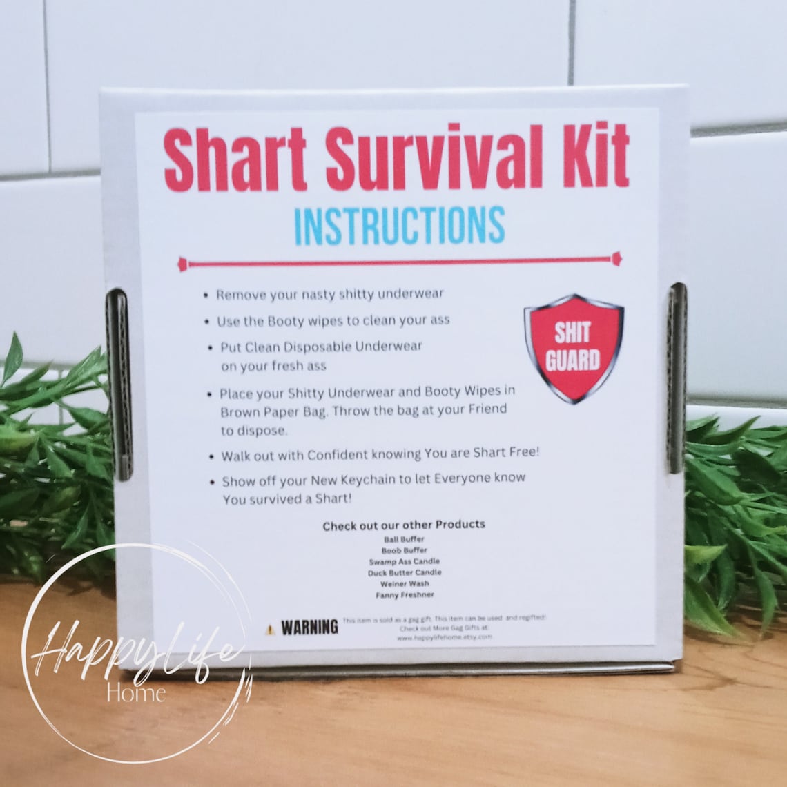 Shart Survival Kit Hilarious Gag Gift, Novelty Prank, White Elephant ...