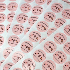 Personalised Glossy Logo Stickers 37mm Stickers 35 Stickers per Sheet ...