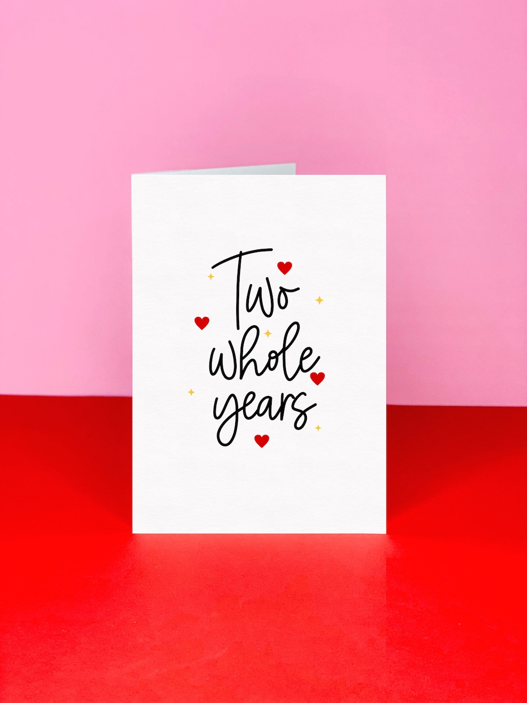 Two Whole Years Card - Anniversary Card - 2nd Anniversary Card - Second ...