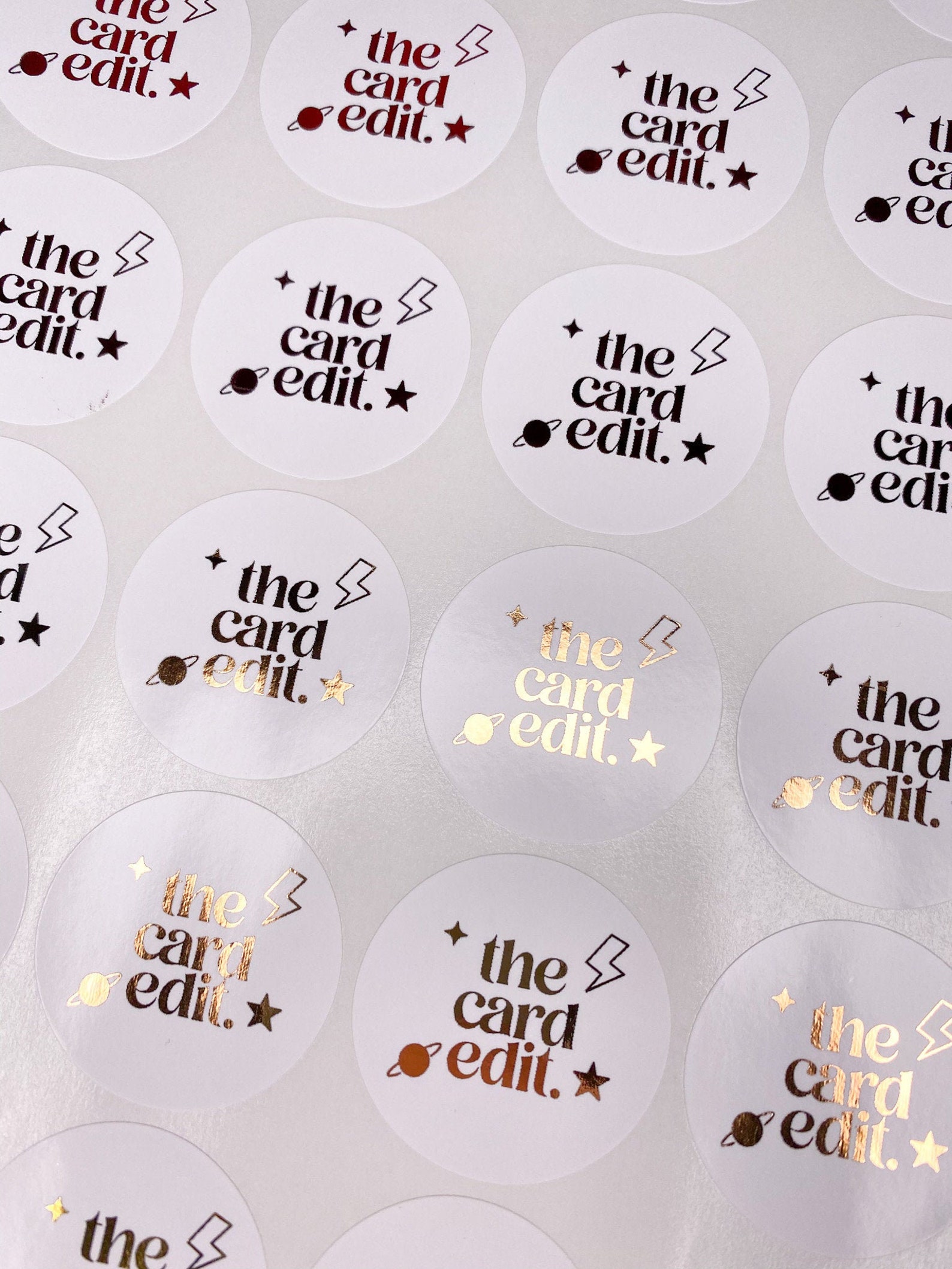 Foiled Glossy Logo Stickers 37mm Stickers 51mm Stickers | Etsy