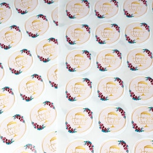 Personalised Glossy Logo Stickers 37mm Stickers 35 Stickers per Sheet ...