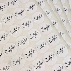 Personalised Glossy Logo Stickers 37mm Stickers 35 Stickers per Sheet ...