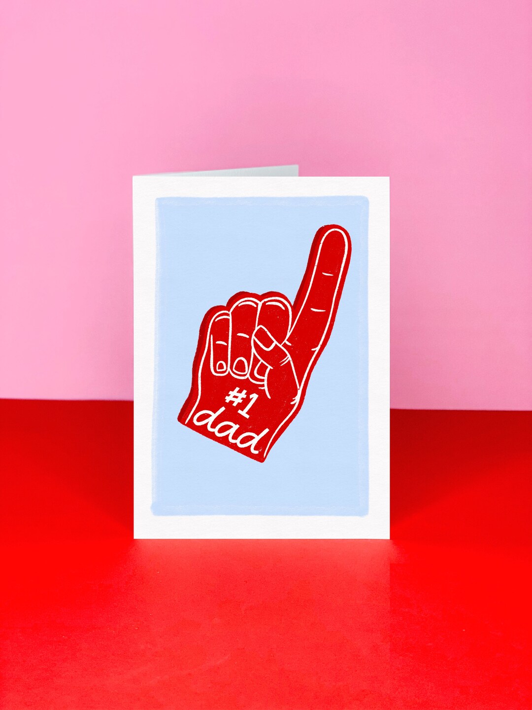Number 1 Dad Foam Finger Father's Day Card - Sports Style Card - Dad ...