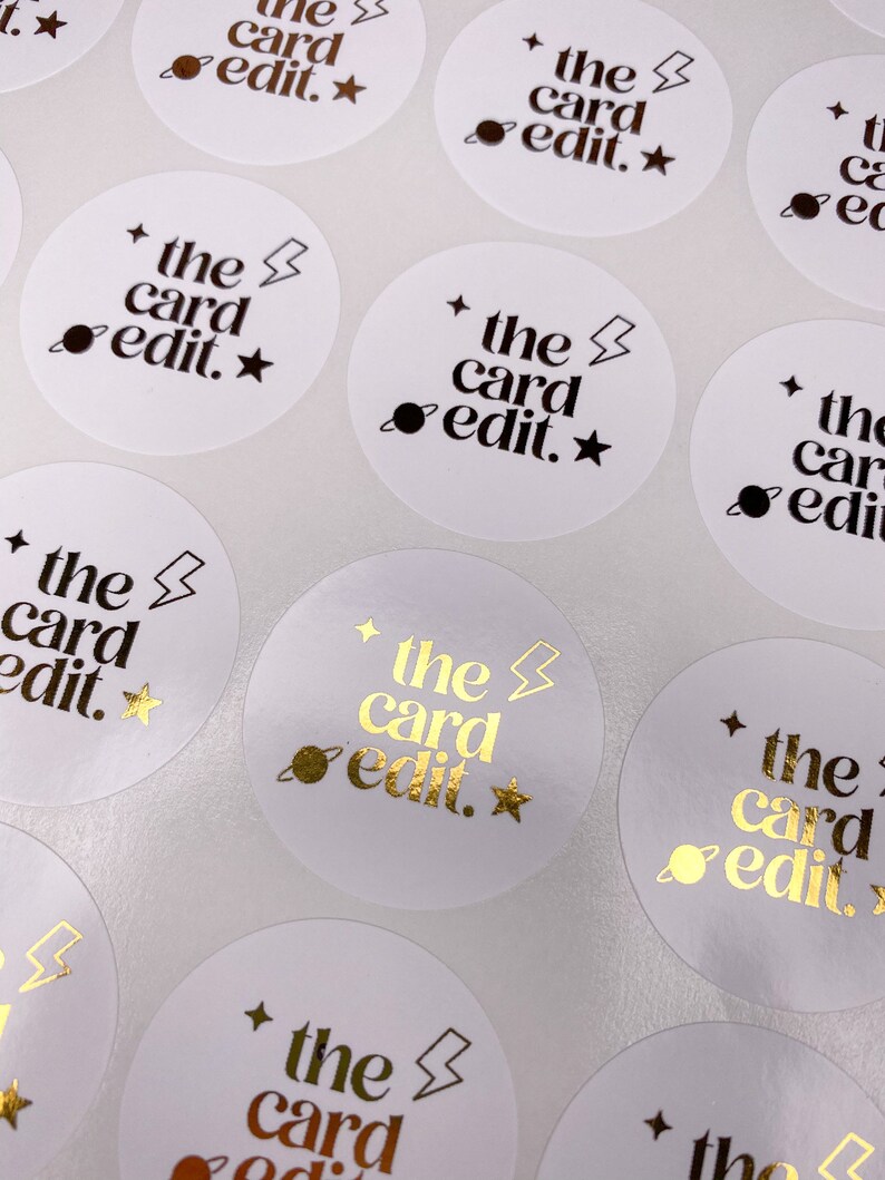 Foiled Glossy Logo Stickers 37mm Stickers 51mm Stickers - Etsy