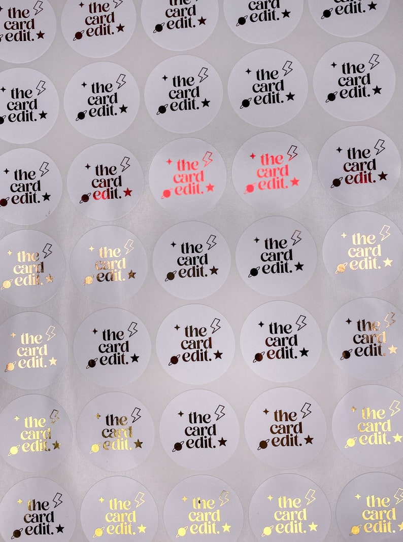 Foiled Glossy Logo Stickers 37mm Stickers 51mm Stickers | Etsy