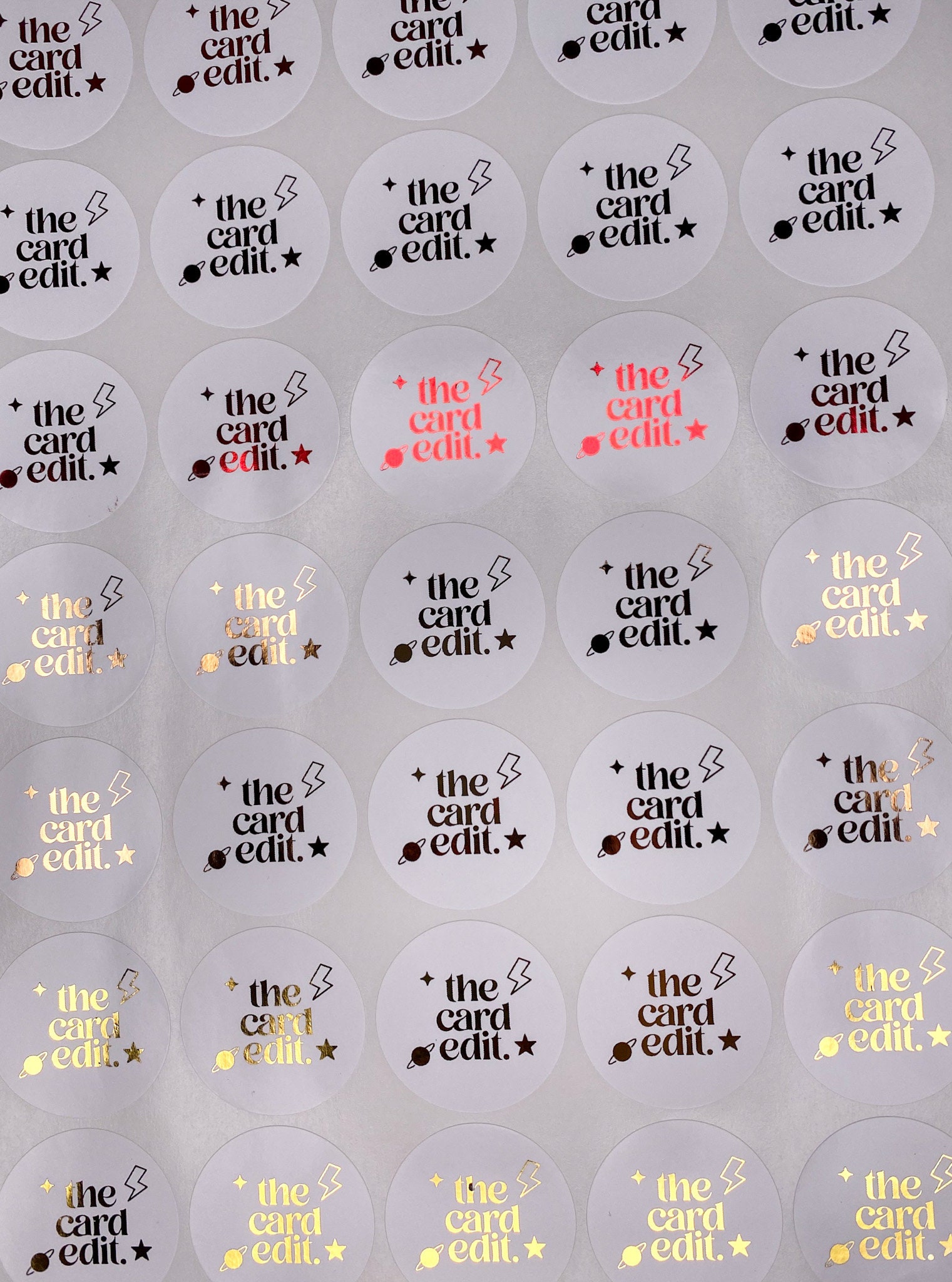 Foiled glossy logo stickers 37mm stickers 51mm stickers | Etsy