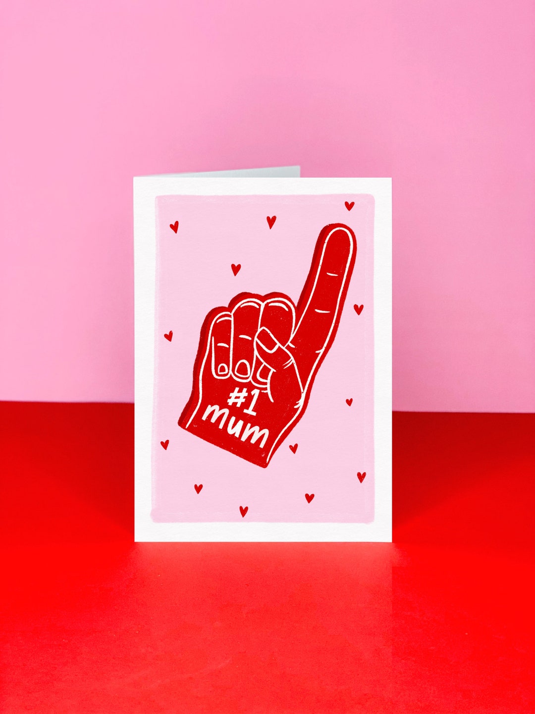 Number One Foam Finger Mum Mother's Day Card - No1 Mum Card - Card for ...