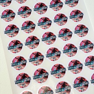 Personalised Glossy Logo Stickers 37mm Stickers 35 Stickers per Sheet ...