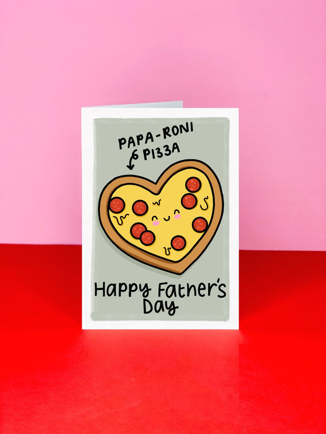 Papa-roni Pizza Father's Day Card - Card for Pepperoni Pizza Loving Dad ...