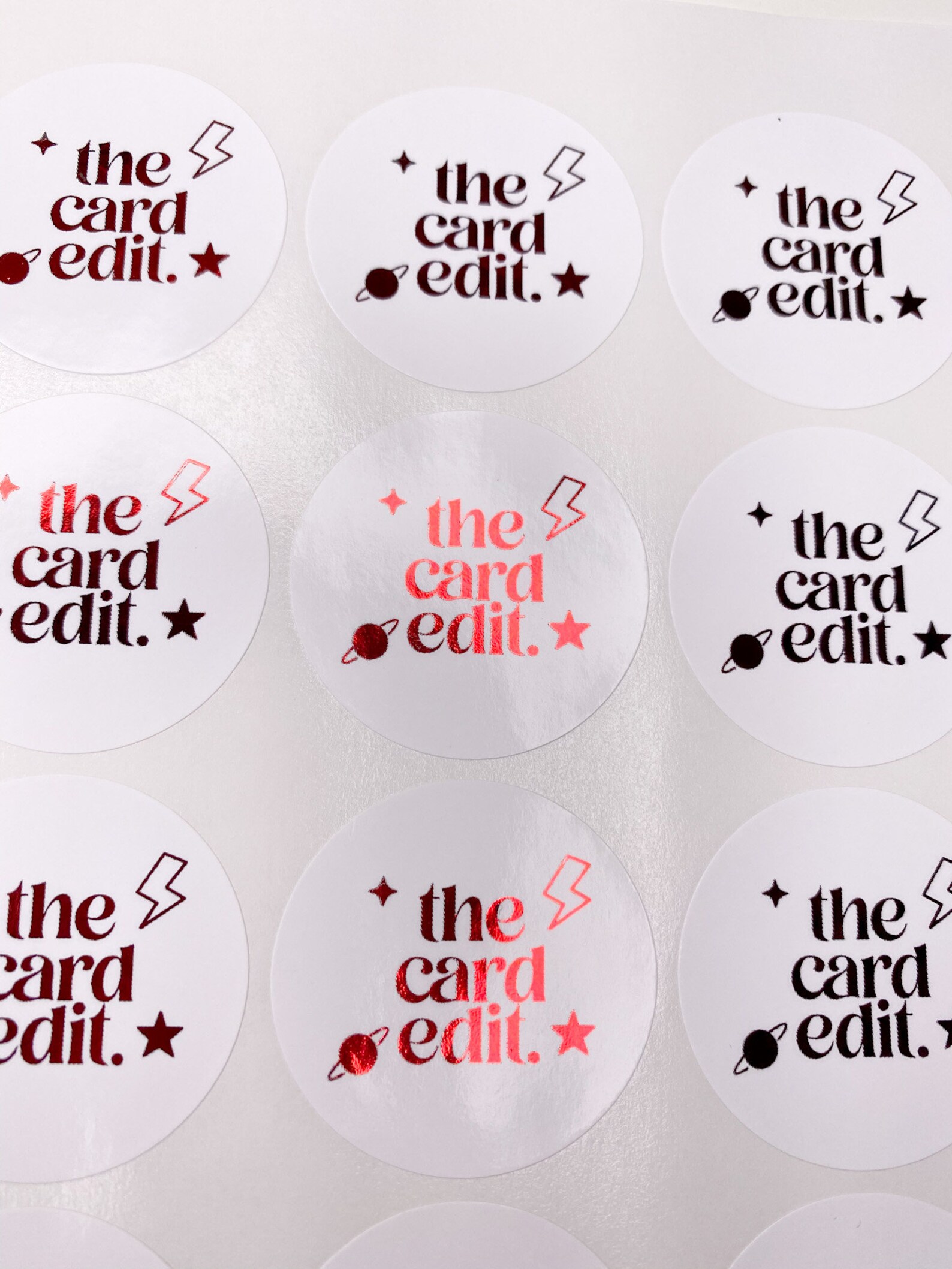 Foiled glossy logo stickers 37mm stickers 51mm stickers | Etsy