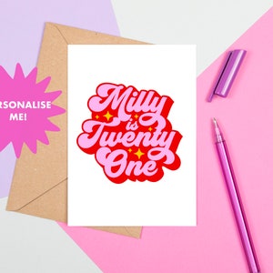 Personalised Birthday Card Twenty First Birthday Card 21st Birthday ...