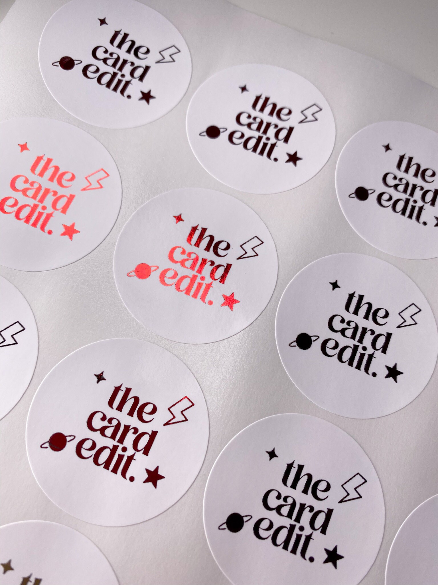 Foiled glossy logo stickers 37mm stickers 51mm stickers | Etsy