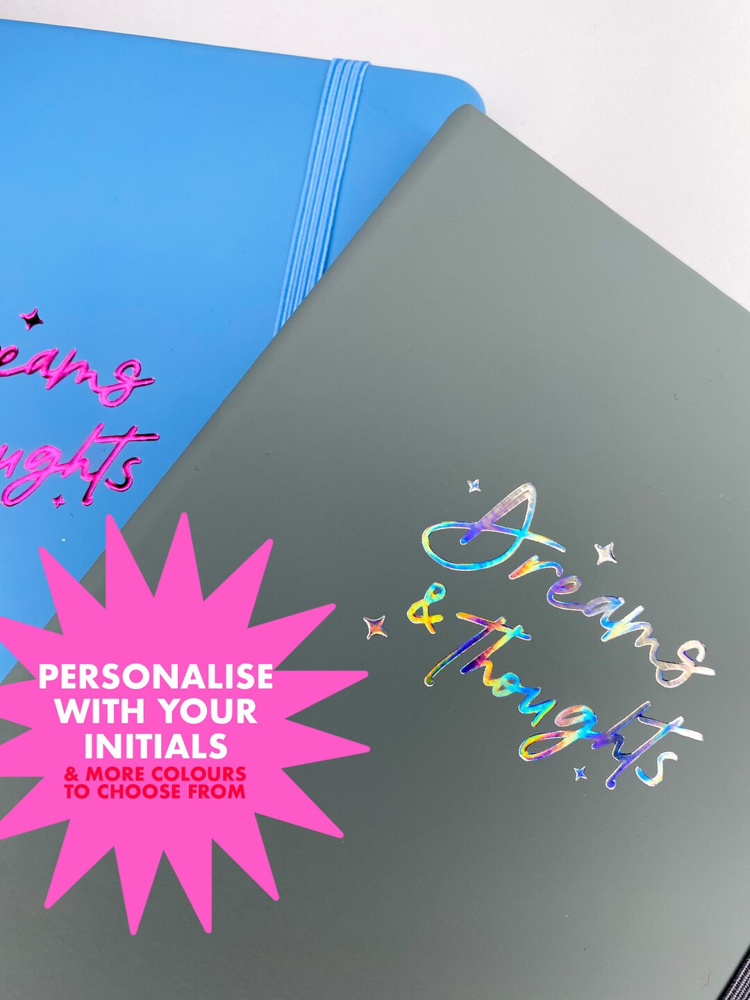 Dreams and Thoughts Foiled Notebook Personalised Foil Stamped Lined ...