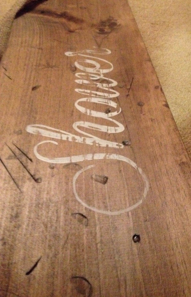 Shower Sign. Distressed Wood and Burlap. - Etsy