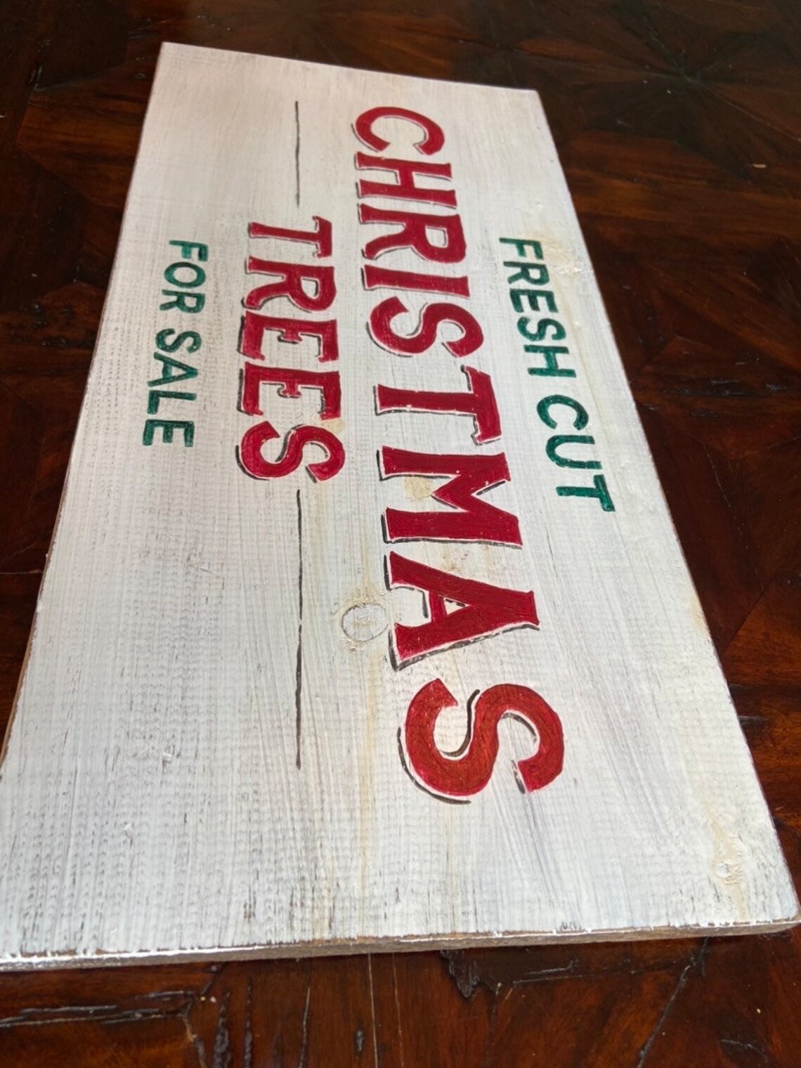 Christmas Tree Sign Handpainted 11.25x24.5 - Etsy