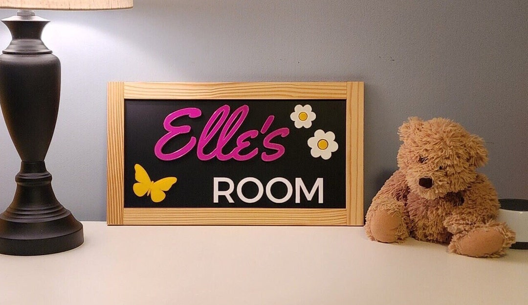 Boy Name Sign, Girls Name Sign, Rocket, Flowers, Bedroom Sign, Custom ...