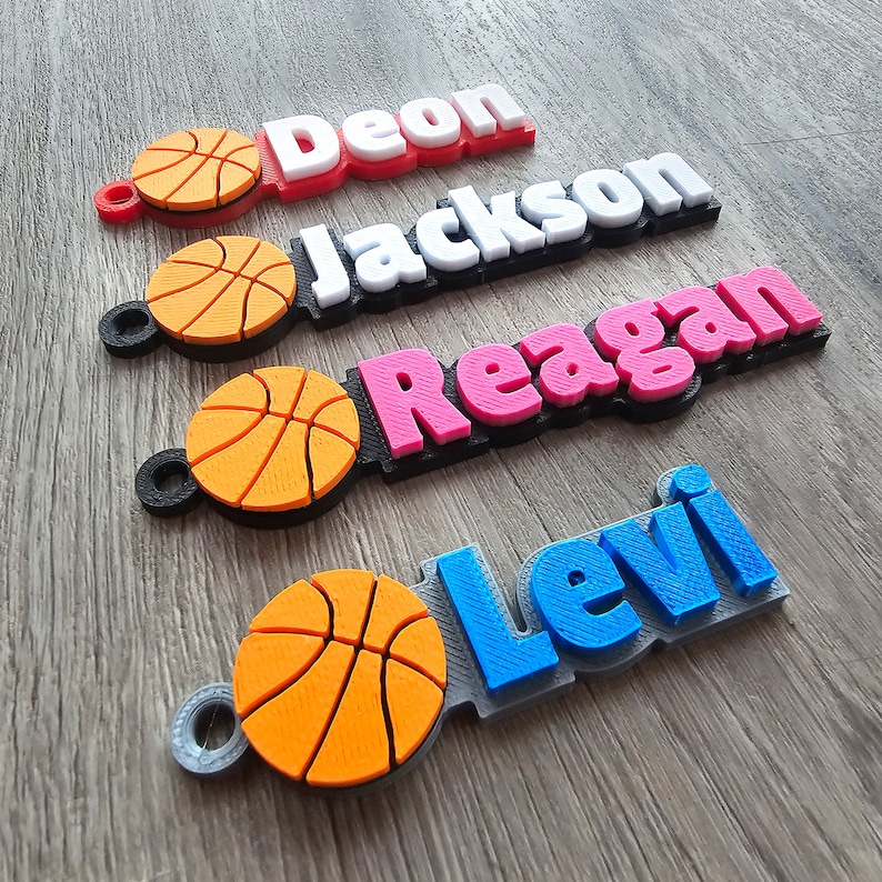 Personalized Basketball Keychain, Basketball Keyring, Custom Name Tag ...