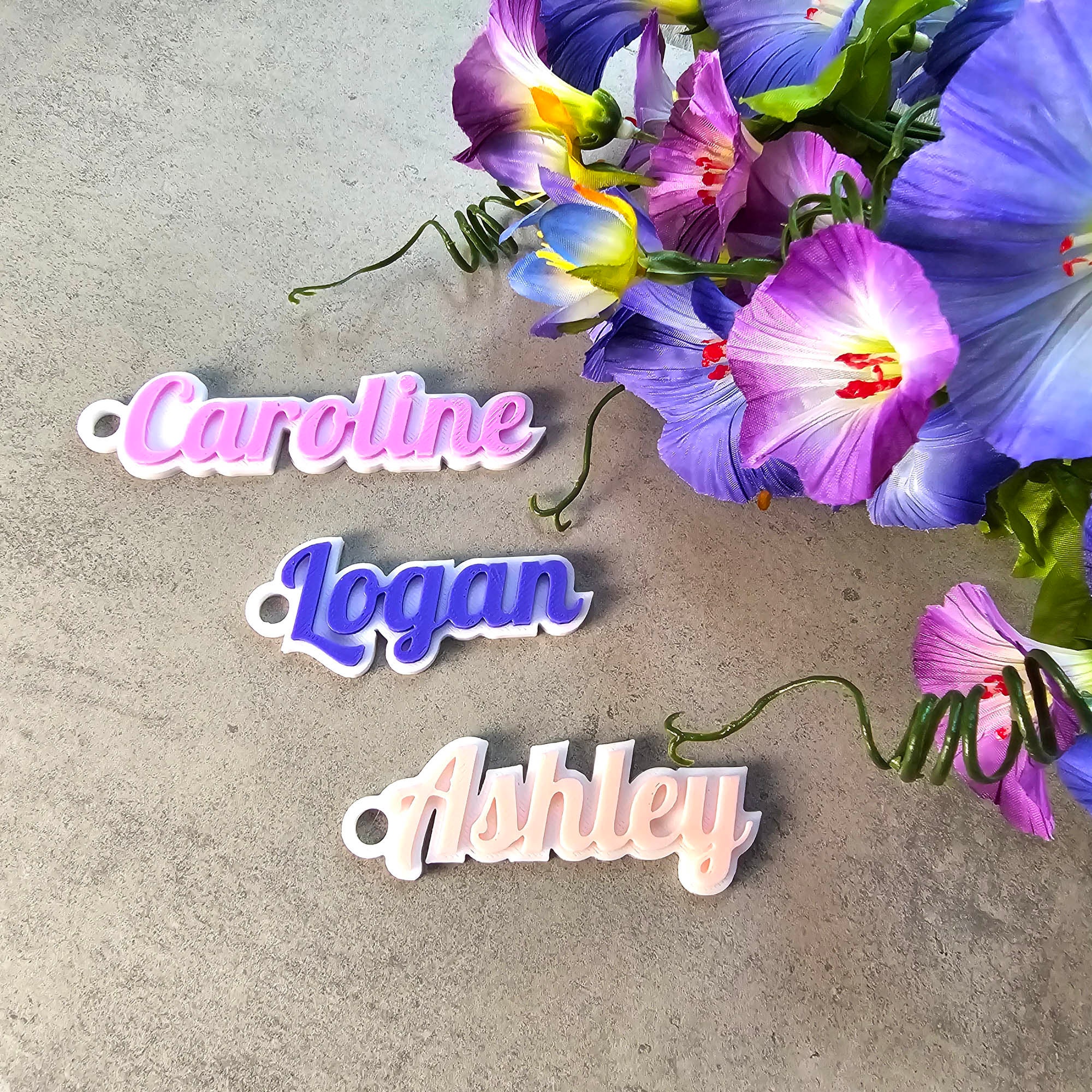 Pastel Color Name Tags, Custom Keychain Luggage Tag, Beach Bag or Tote ...