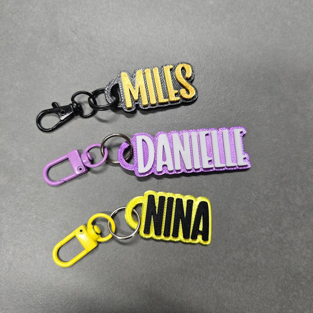 Personalized Mini Name Tag, Backpack Tag, Luggage Tag, Key Chain, Kids ...