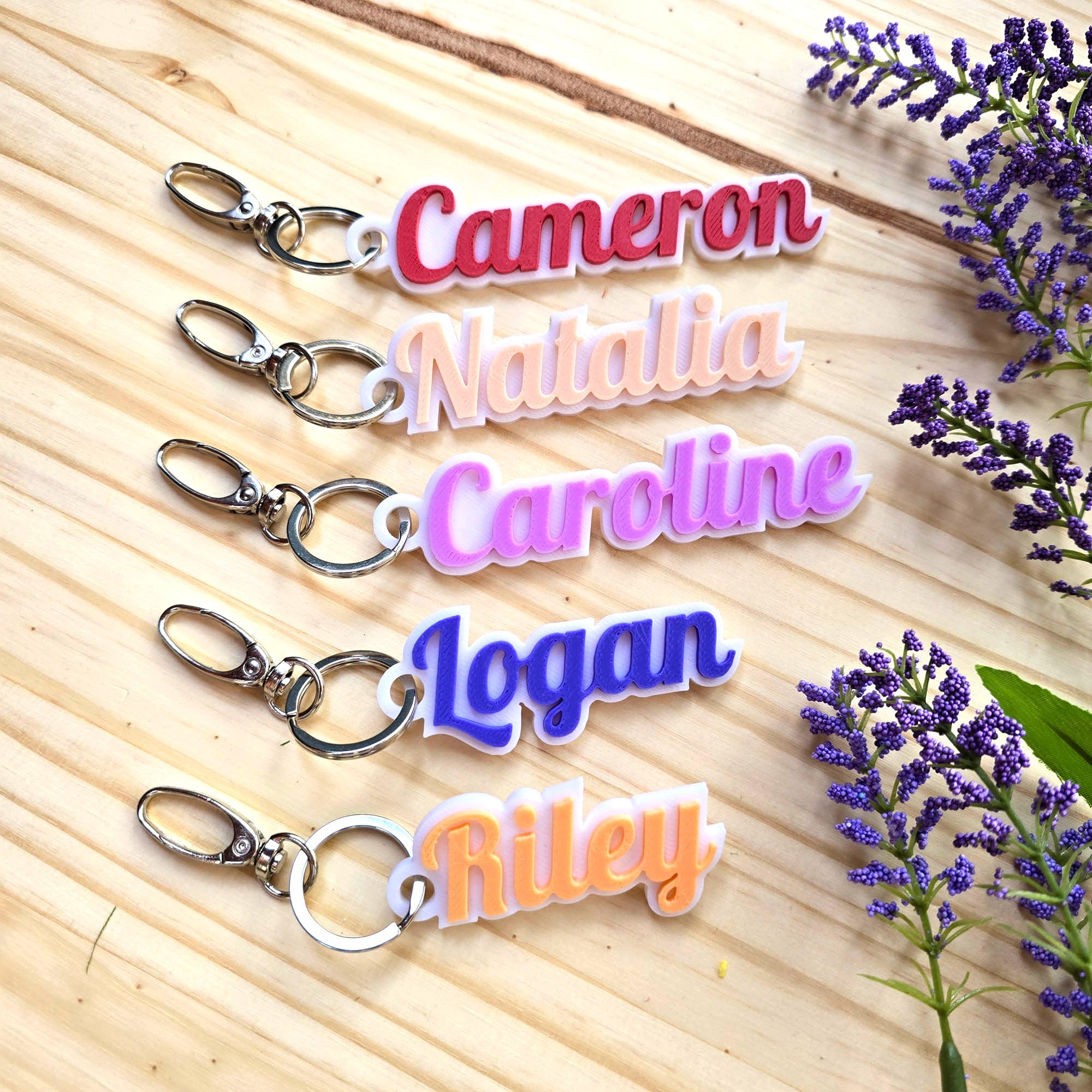 Pastel Color Name Tags, Custom Keychain Luggage Tag, Beach Bag or Tote ...