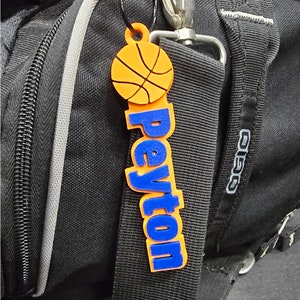 Personalized Basketball Keychain, Basketball Keyring, Custom Name Tag ...