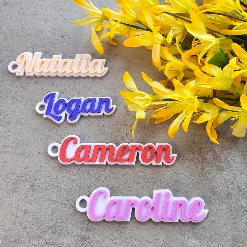 Pastel Color Name Tags, Custom Keychain Luggage Tag, Beach Bag or Tote ...