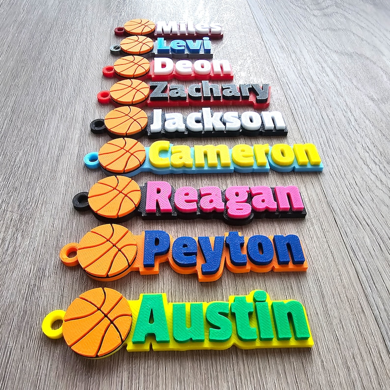 Personalized Basketball Keychain, Basketball Keyring, Custom Name Tag ...