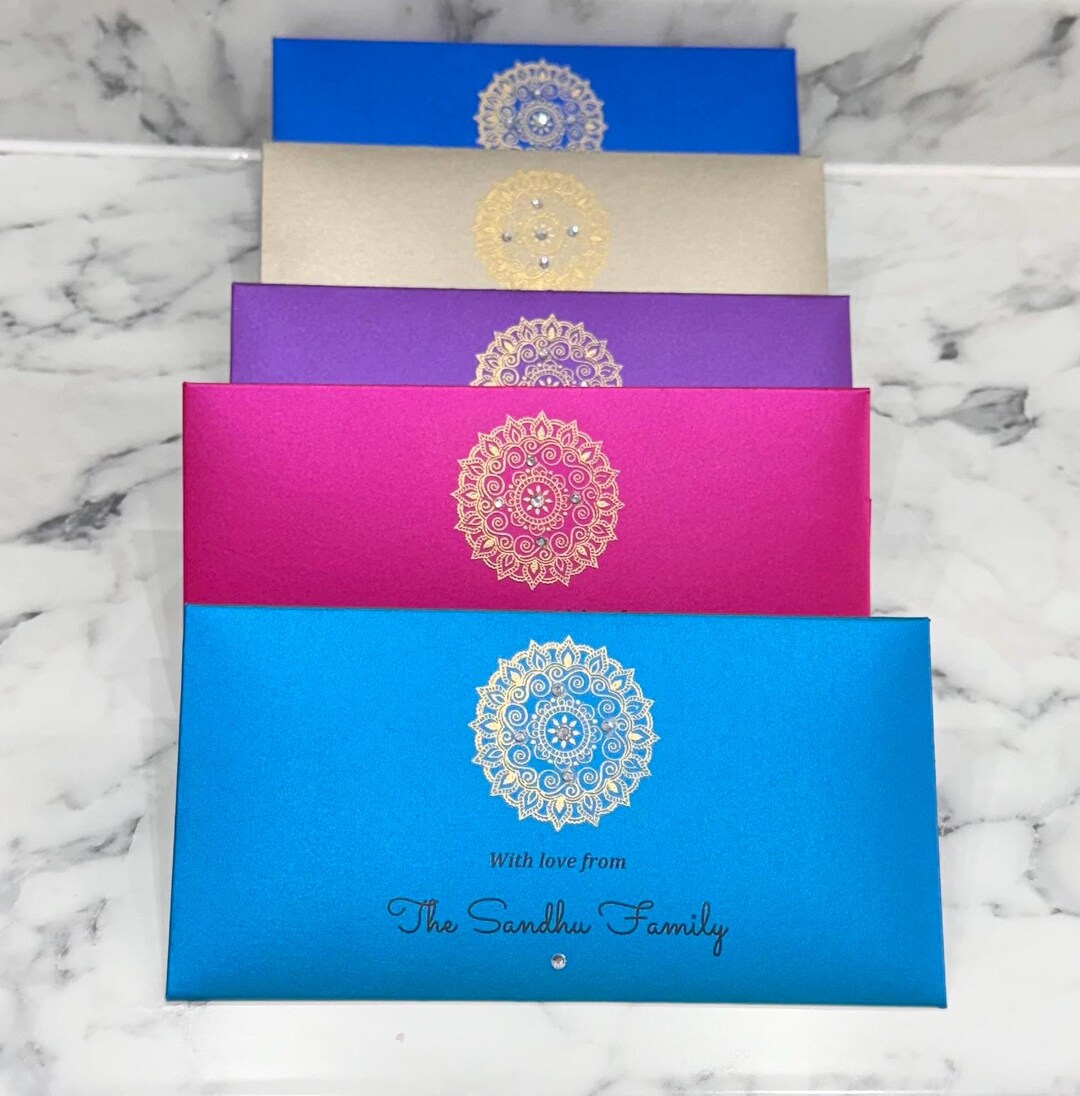 Luxury Personalised Money Envelope, Gift Envelope, Shagan Envelope ...