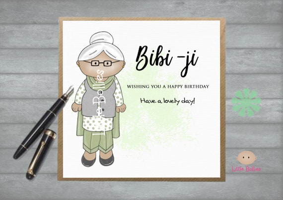 Desi Grandma Birthday Card Bibiji Dadiji Nani Baa Desi - Etsy UK