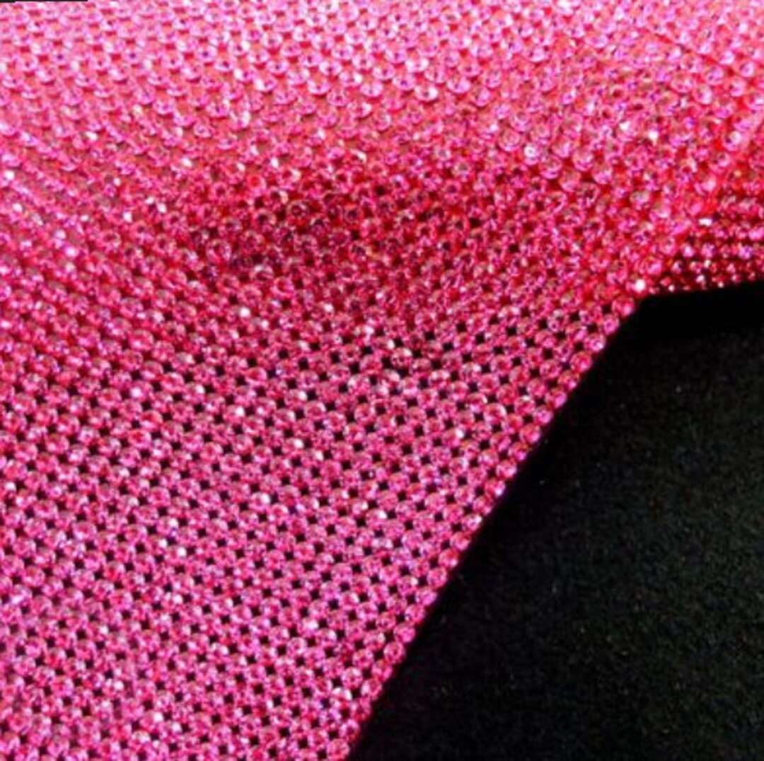 Rose Pink - Glass Rhinestones Sheet Self Adhesive Applique / Sticker ...